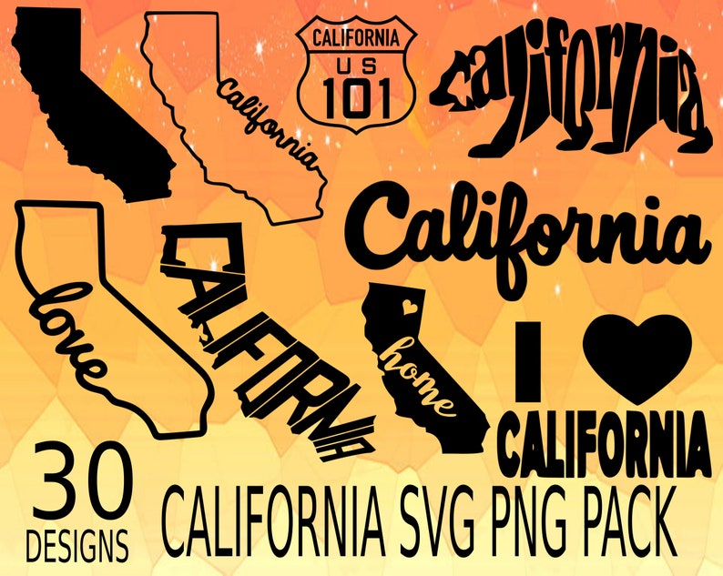 California SVG PNG Design Bundle Cricuit Design Pack California Lover ...
