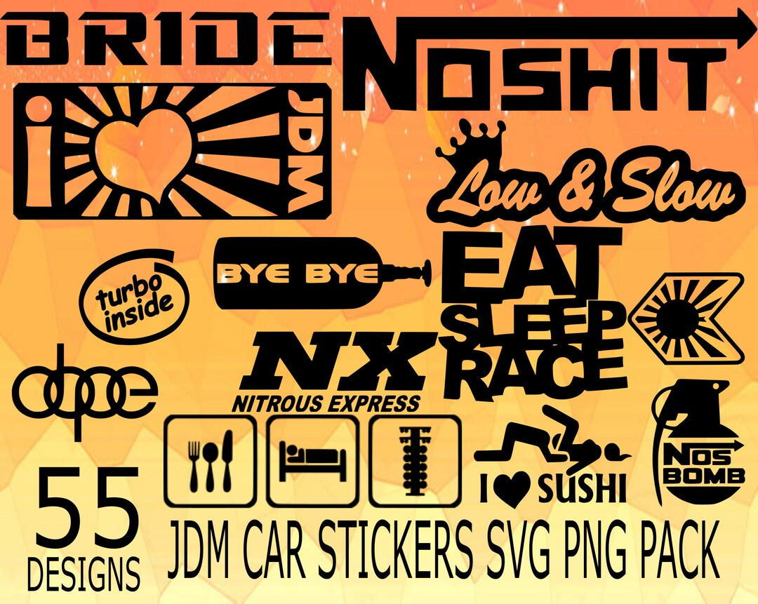 JDM Car Stickers Bumper Stickers SVG PNG Design Bundle Stickers Design ...
