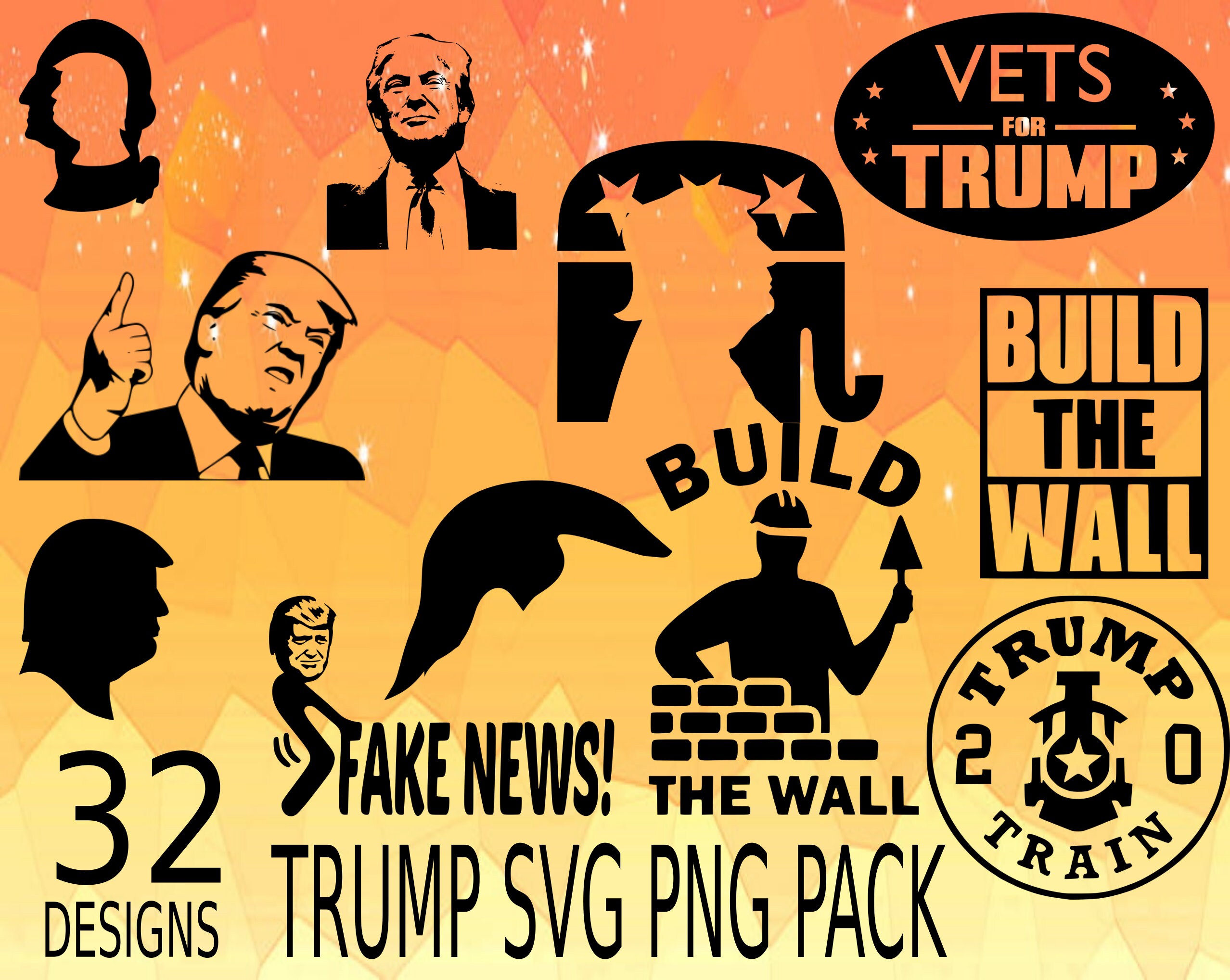 Trump Donald SVG PNG Desing bundle Donald Trump America USA | Etsy