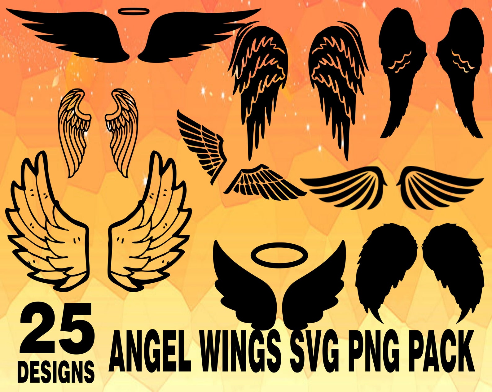 Angel Wings SVG PNG Design Bundle Cricuit Design Pack Angel - Etsy