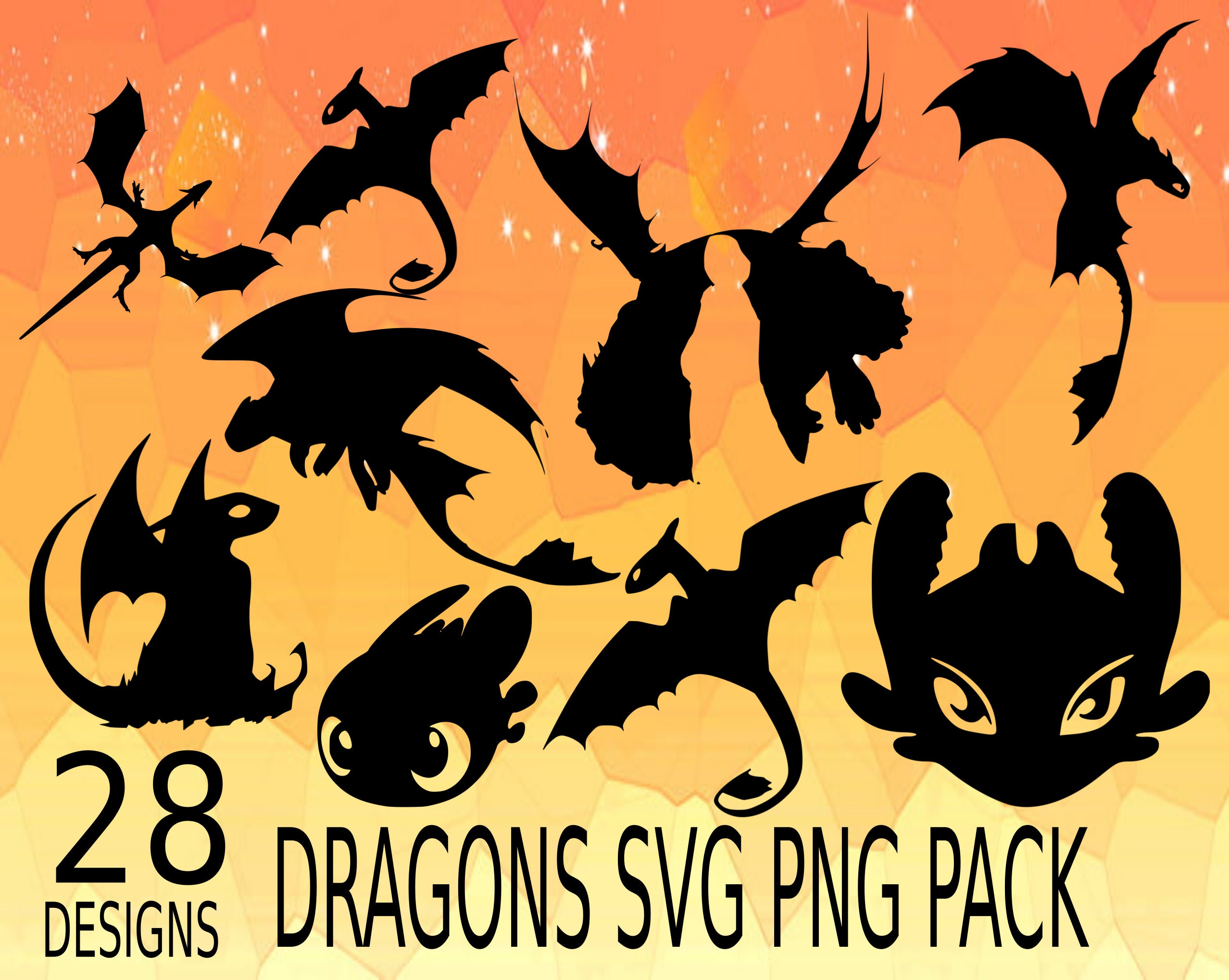 Dragons SVG PNG Design Bundle Cricuit Design Pack Dragon Svg | Etsy