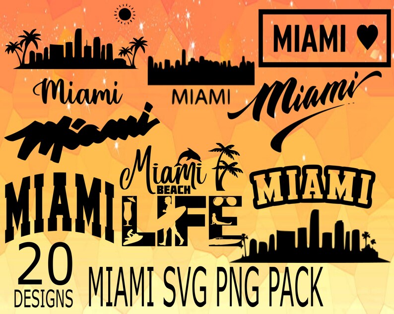 Miami SVG PNG Design Bundle Cricuit Design Pack Miami Lover - Etsy