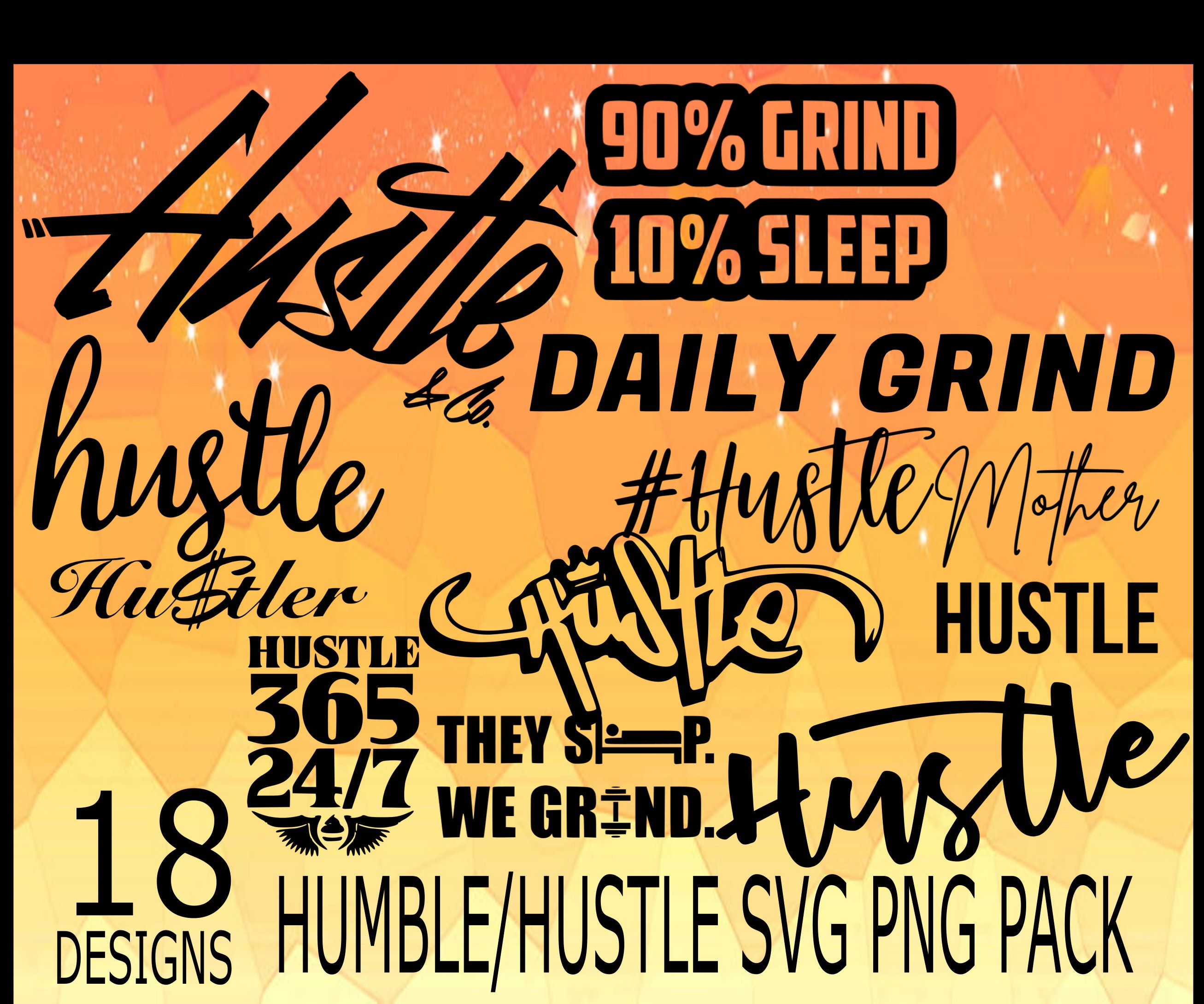 Hustle Humble SVG PNG Design Bundle Cricuit Design Pack - Etsy
