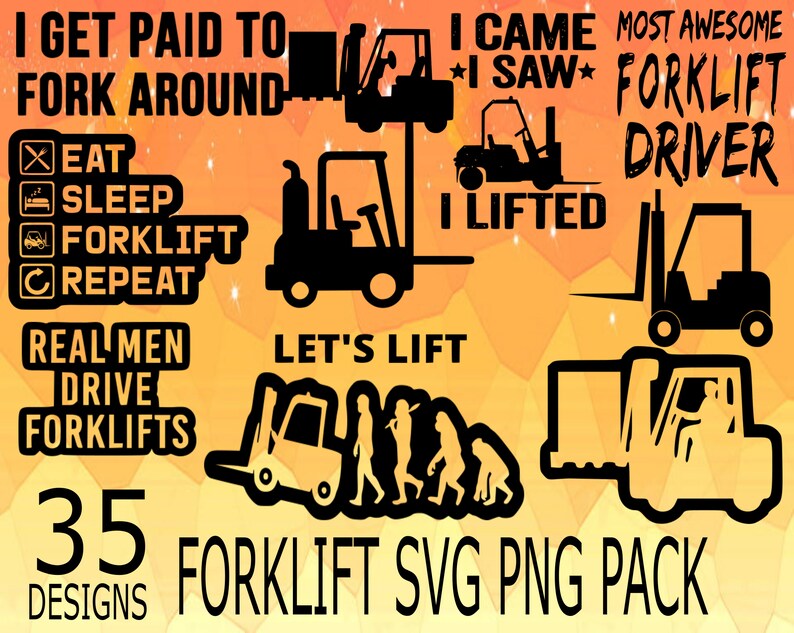 Forklift SVG PNG Design Bundle Cricuit Design Pack Forklift - Etsy