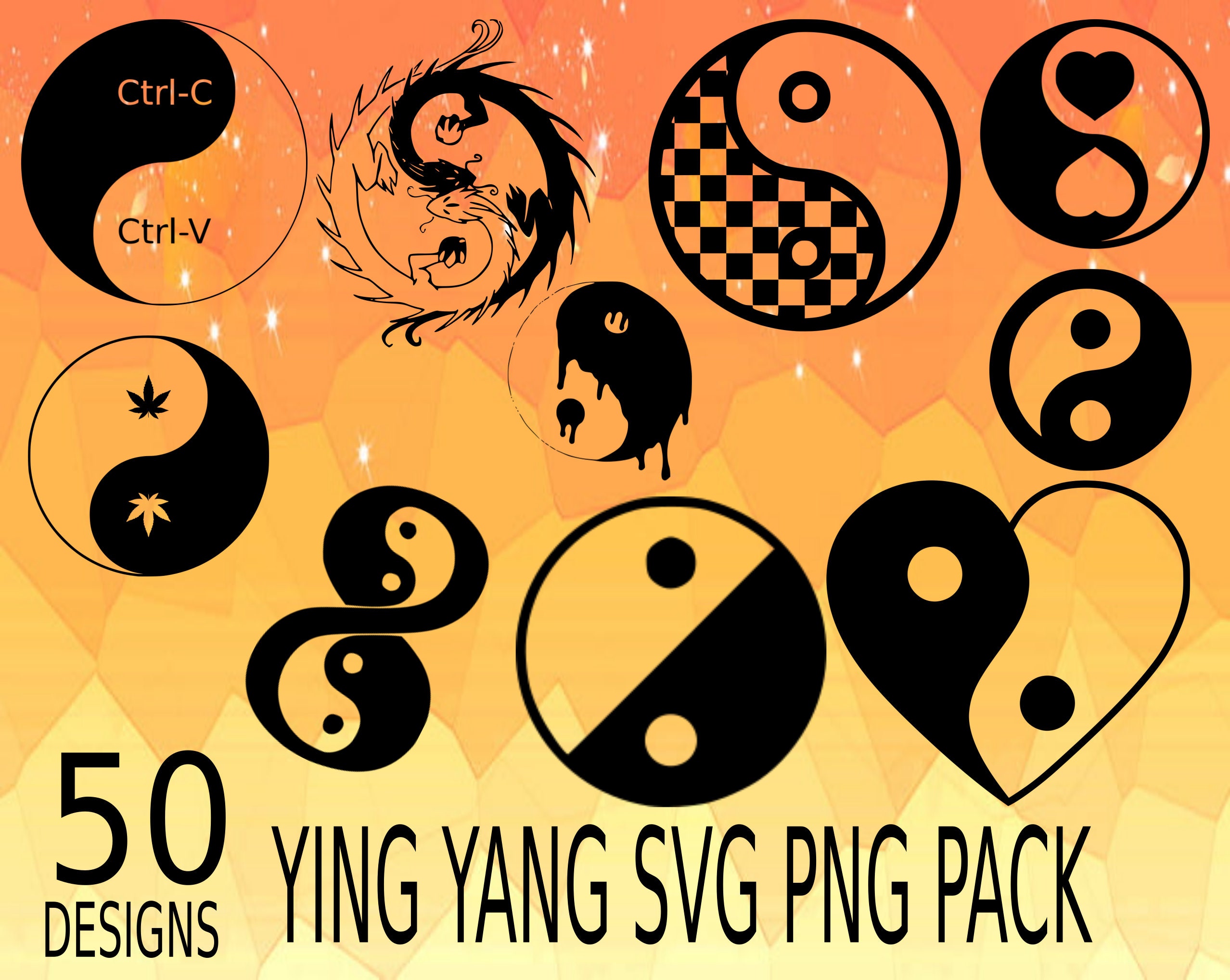 Ying Yang SVG PNG Design Bundle Cricuit Design Pack Japan | Etsy