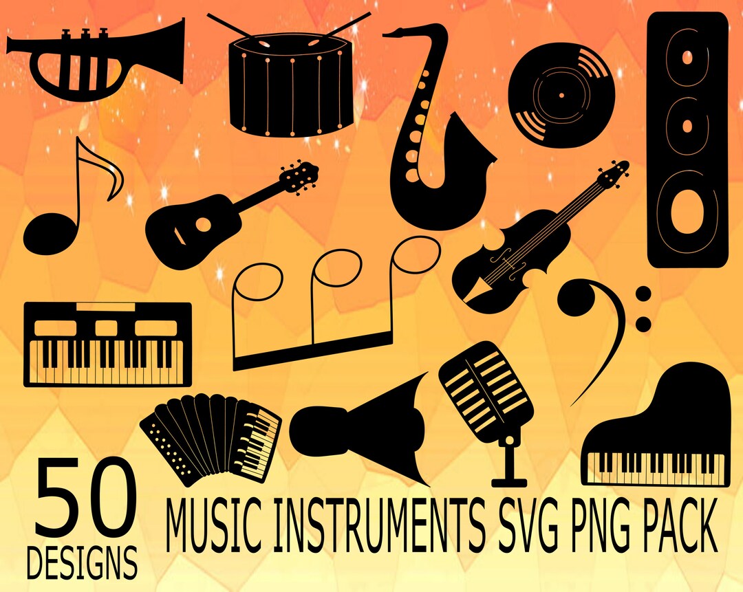 Musical Instruments SVG PNG Design Bundle Cricuit Design Pack Love to ...