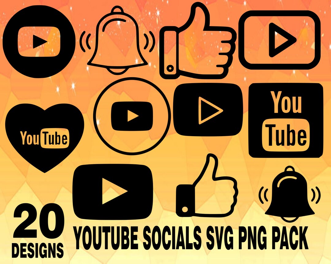 Icons for Youtube Stickers SVG PNG Design Bundle Cricuit Design Pack ...