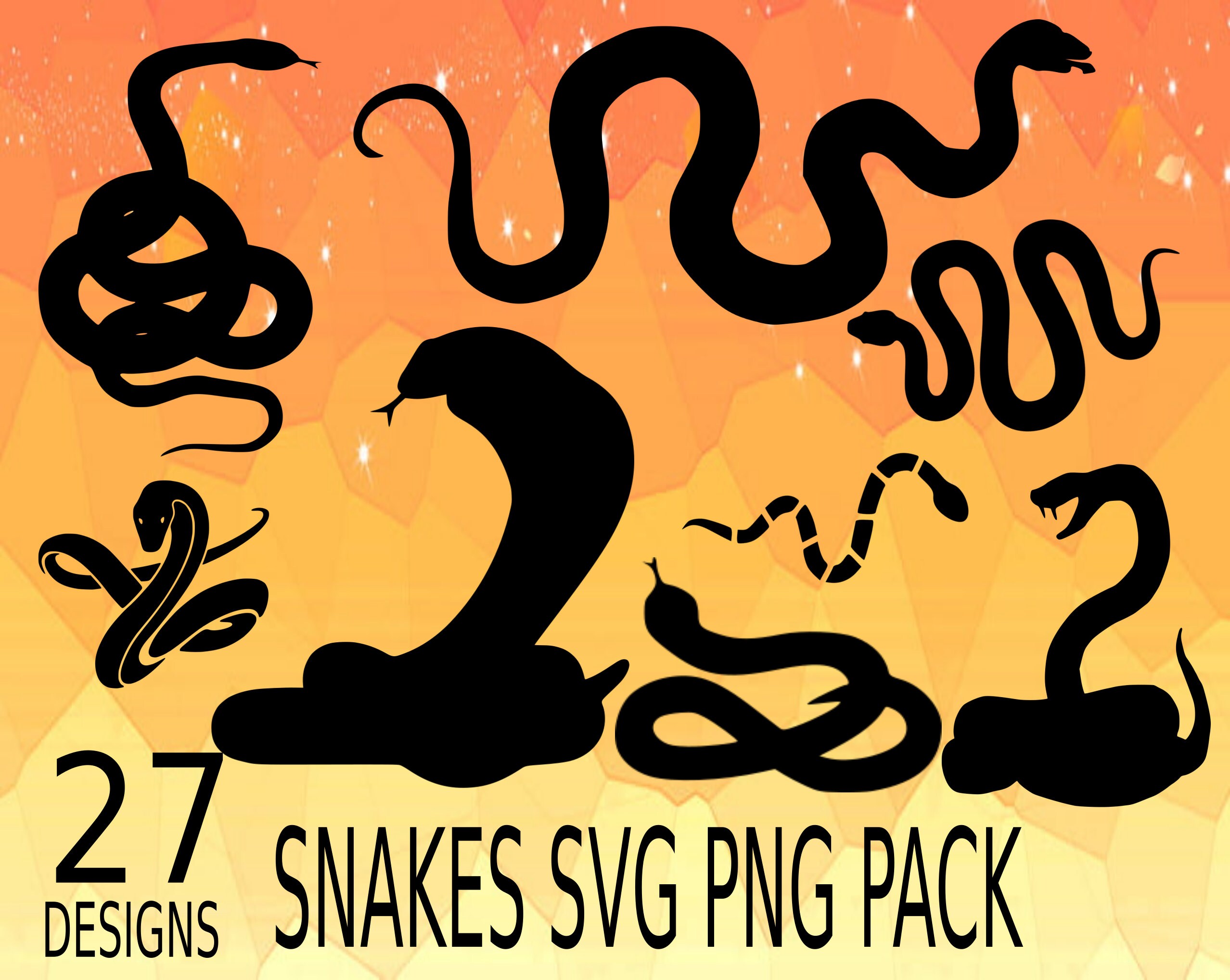 Snakes Pack SVG PNG Vector pack snake svg clipart reptile - Etsy España
