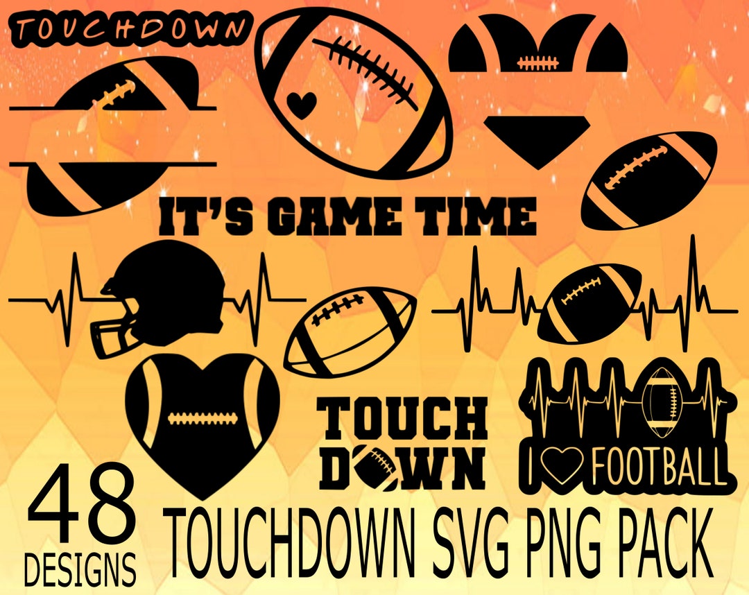 Touchdown SVG PNG Design Bundle Cricuit Design Pack Football Ball ...
