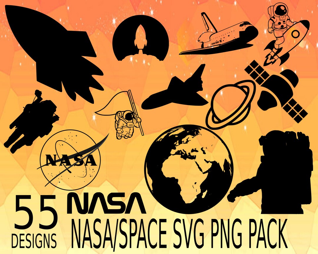 Nasa Space Agency SVG PNG Desing Bundles, Svg Nasa, Space, Earth ...