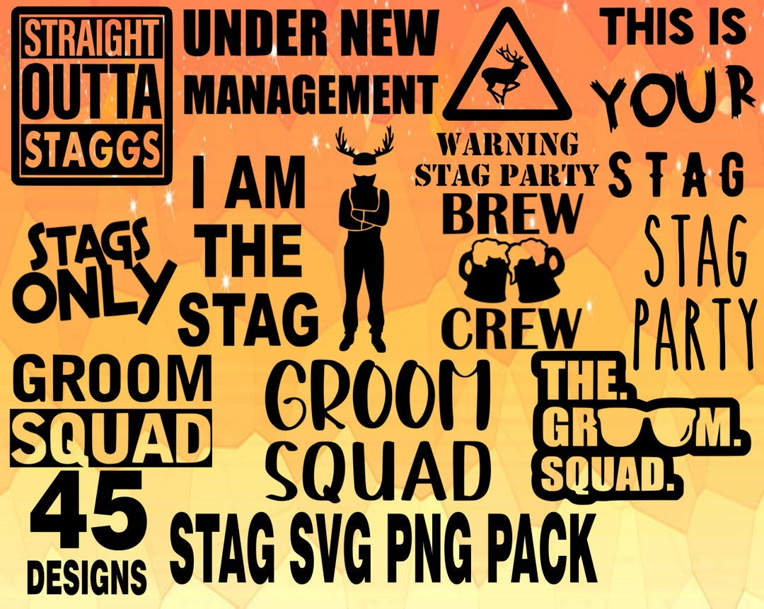 Stag Party SVG PNG Design Bundle Stickers Design Pack Cricuit Designs ...