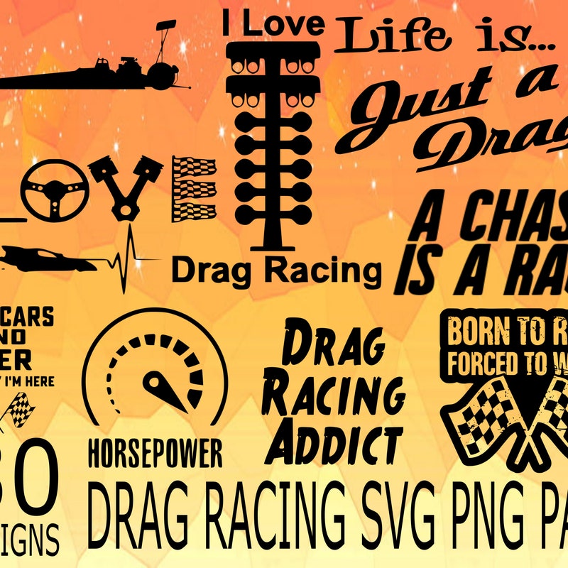 Drag Racing Svg - Etsy