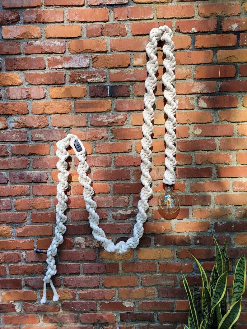 Handmade macrame pendant light cord bohemian home decor rope | Etsy