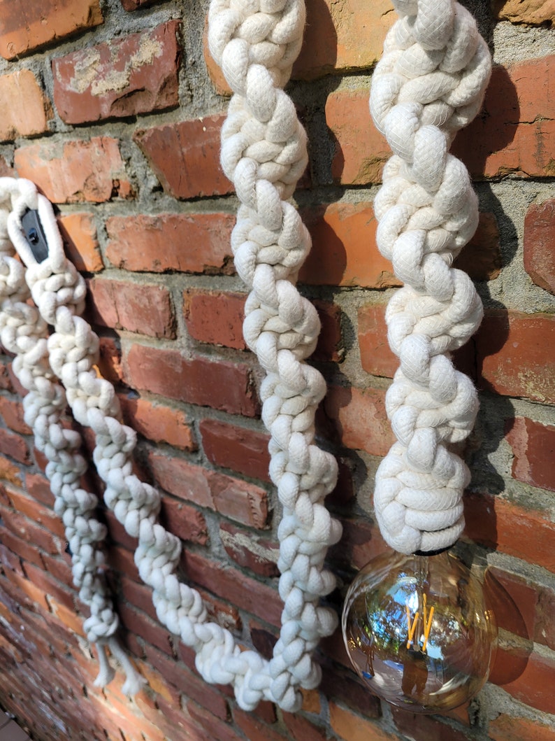 Handmade macrame pendant light cord bohemian home decor rope | Etsy