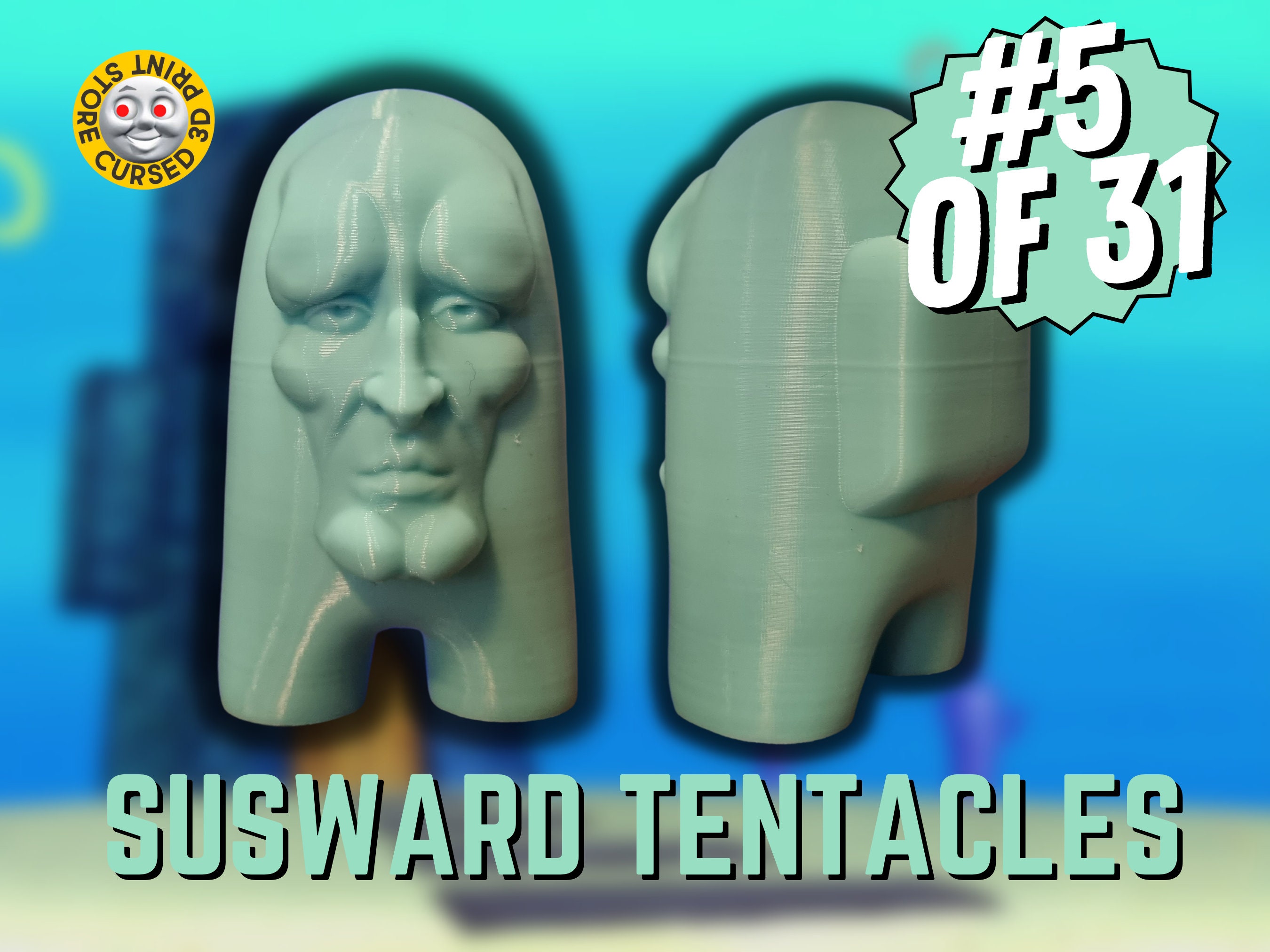 3d printed pla statue handsome squidward buff Sculpture Art ...