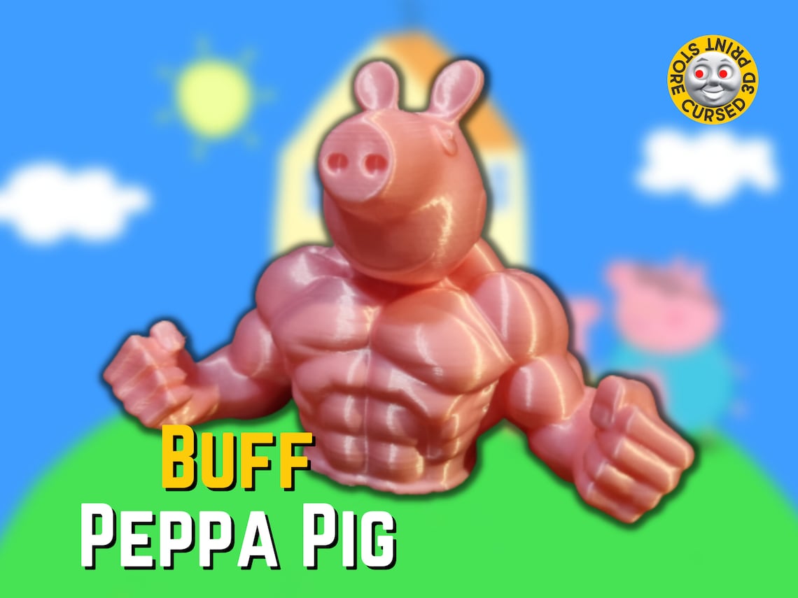 Buff Peppa Pig 3D Printed Peppa Pig Meme Toy | Etsy UK