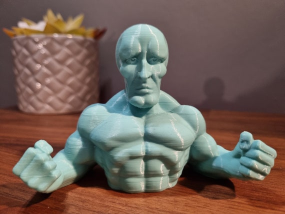 3d printed pla statue handsome squidward buff Sculpture Art ...