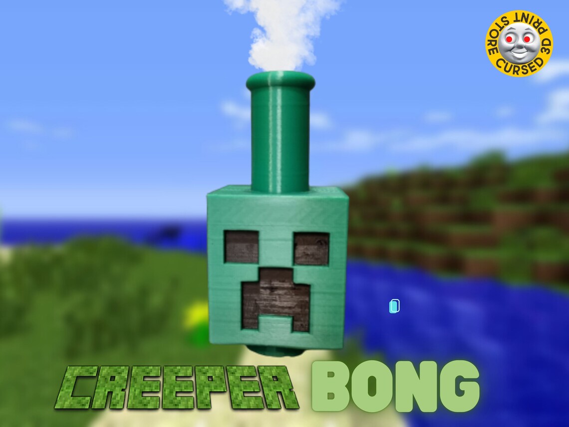Minecraft Creeper Bong NON FUNCTIONAL 3D Printed Cursed - Etsy Canada