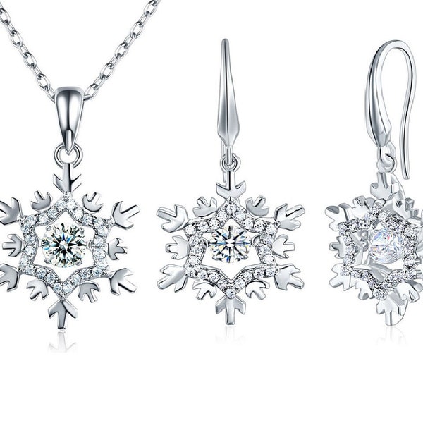 Snowflake Necklace and Earrings - Etsy