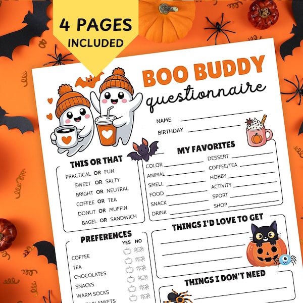 Boo Buddies Questionnaire - Etsy