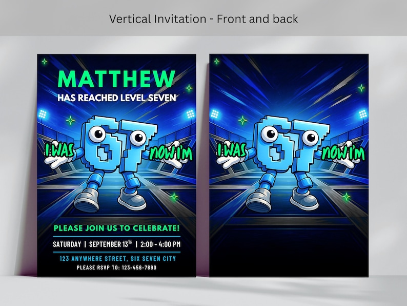 67 Trampoline Park Birthday Invitation, Personalized Level Seven Jump ...
