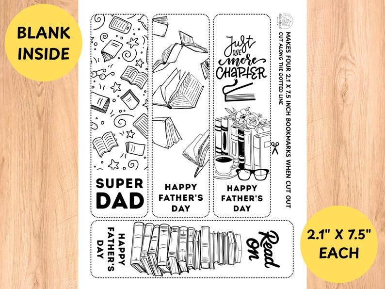 Fathers Day Coloring Bookmarks Pack of 8, Father's Day Bookmark ...