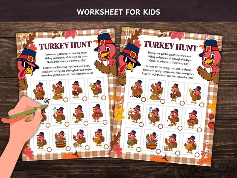 Thanksgiving Turkey Hunt Game, Printable Scavenger Hunt (PDF Digital ...