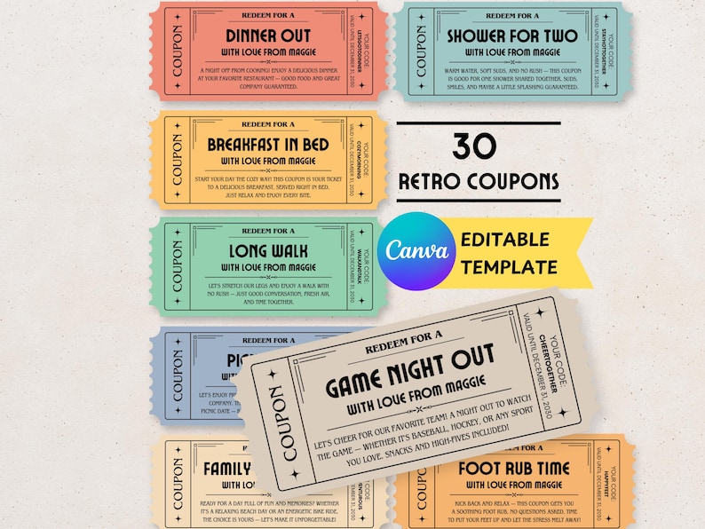 Editable Coupon Book Template: Tailored for Your Special Moments - Etsy