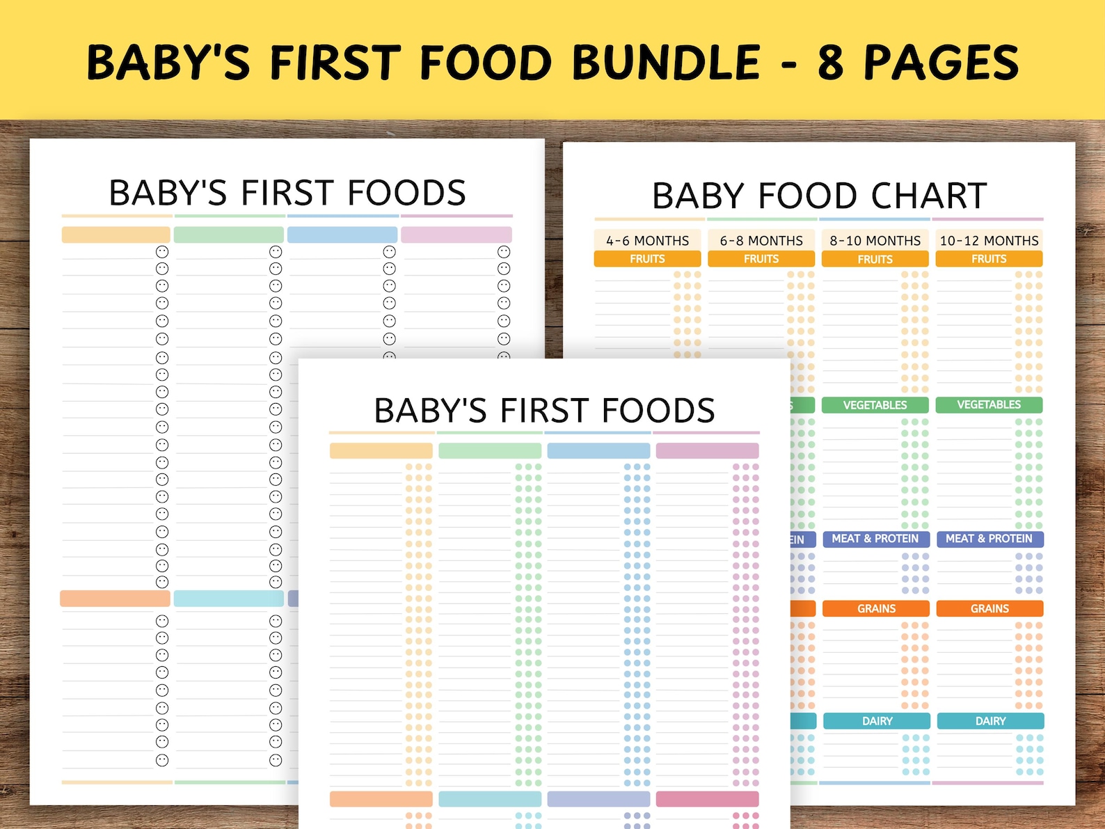 Baby Meal Planner, Baby Food Tracker, Printable Weaning Chart, Baby ...