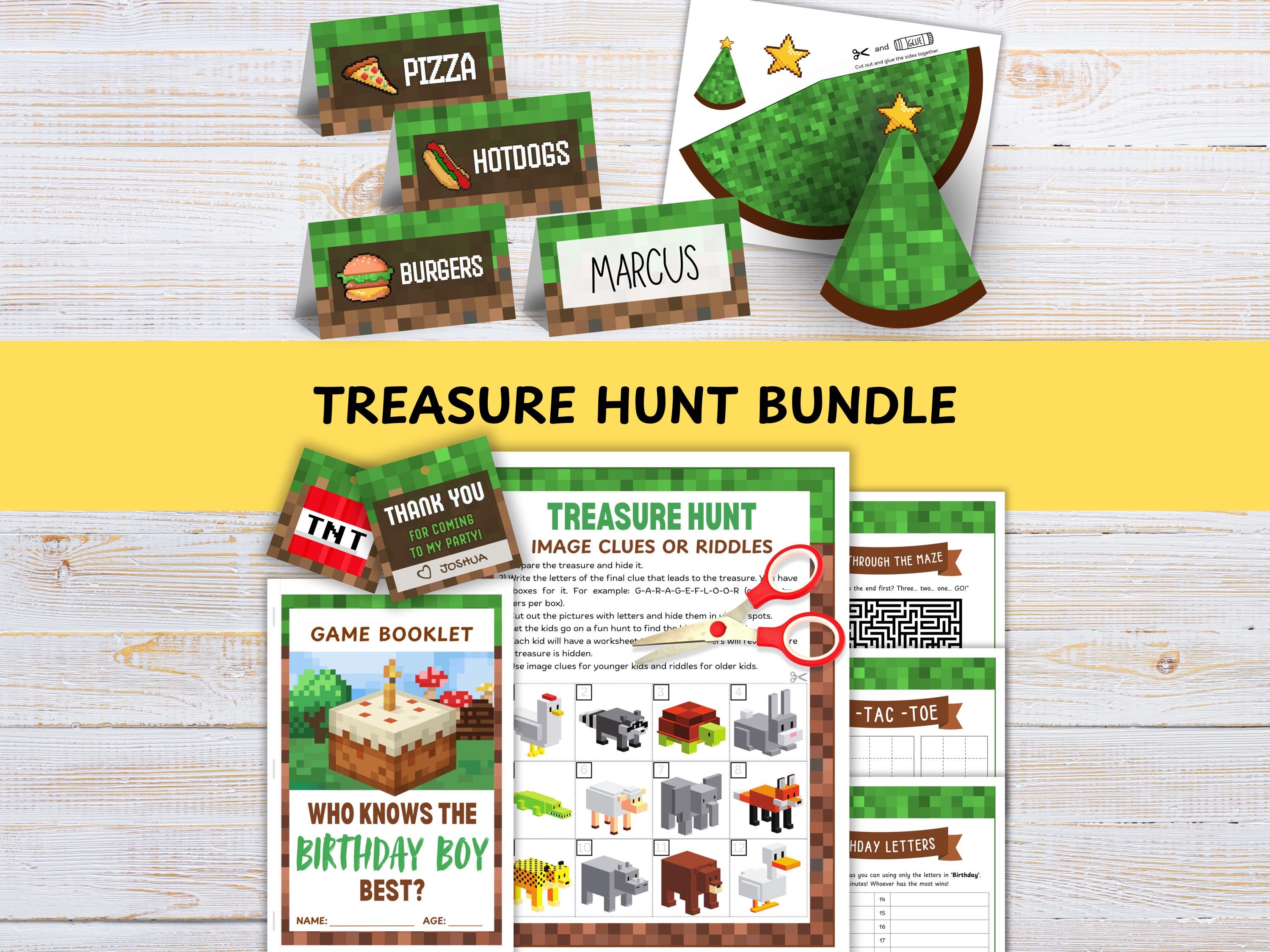 Mine Gaming Treasure Hunt / Scavenger Hunt Party Bundle - Etsy