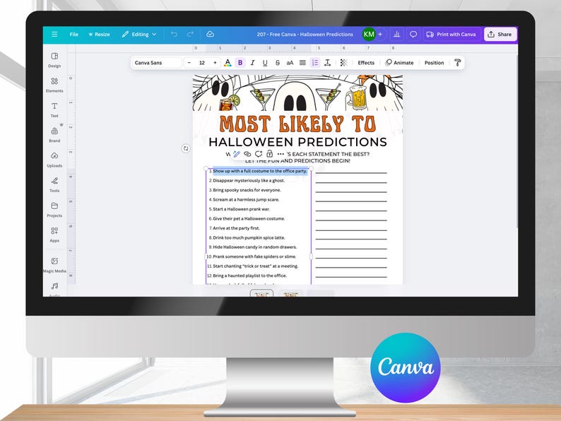 Halloween Predictions Fun Office Party Game, Team Building Game, Staff ...