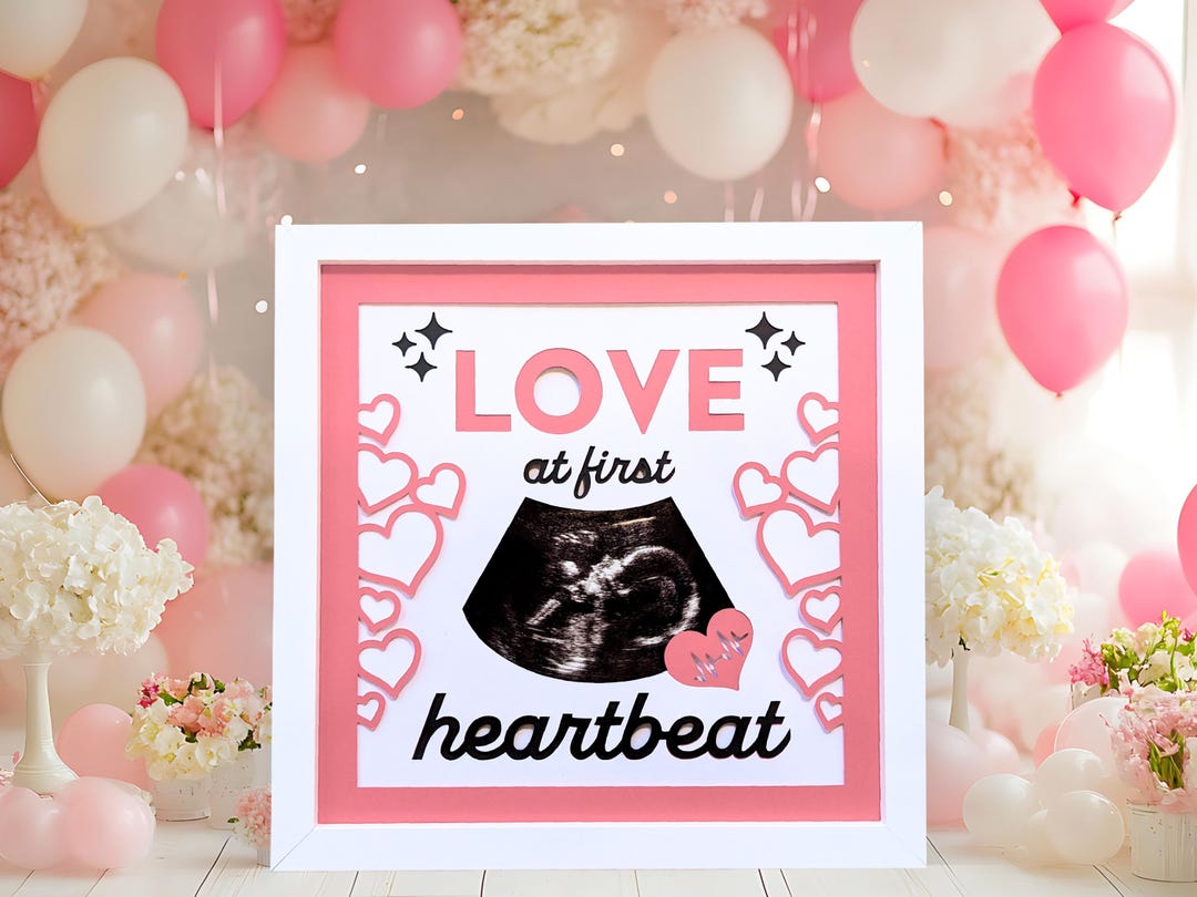 Pregnancy Announcement Baby Ultrasound Shadow Box Template - Etsy
