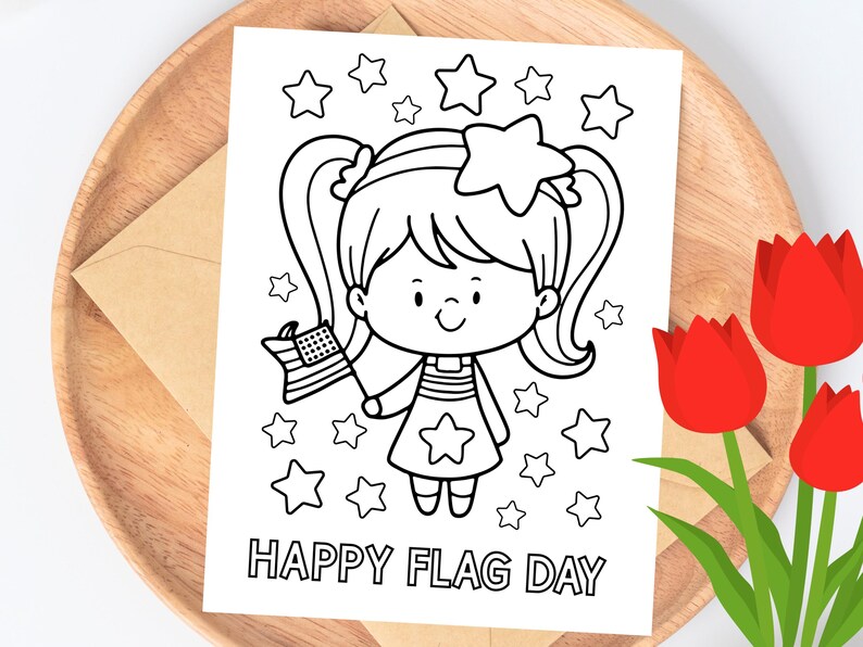 Flag Day Coloring Pages, Flag Day Coloring Book, Flag Day Greeting ...
