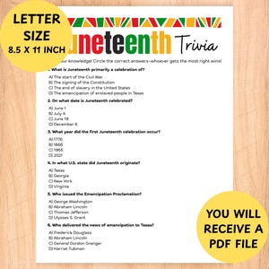 Juneteenth Games, Juneteenth Trivia, Juneteenth Activities, Black ...