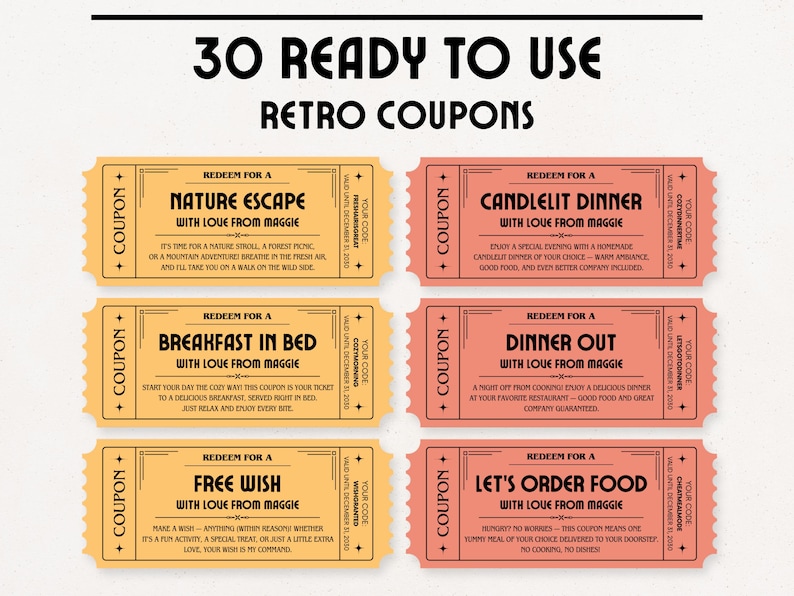 Editable Coupon Book Template: Tailored for Your Special Moments - Etsy