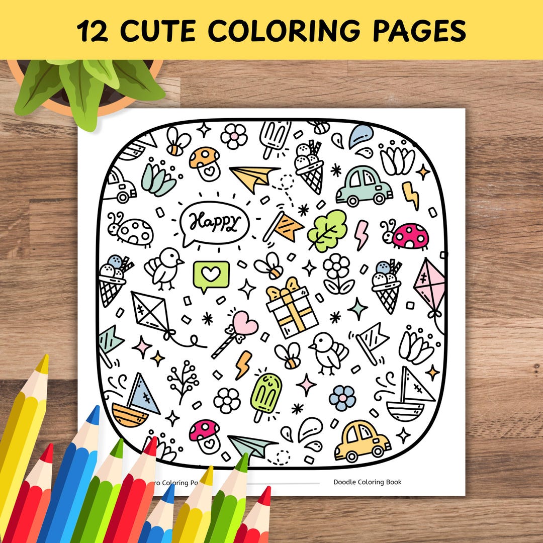 Doodle Coloring Pages, Cute Doodle Coloring, Doodle Pages, Doodle ...