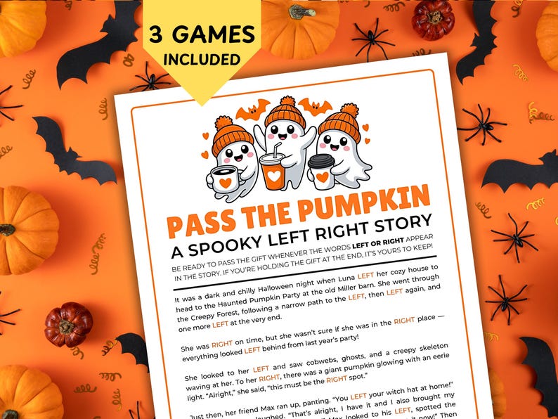 Halloween Pass the Pumpkin Left Right Game (printable) - Etsy
