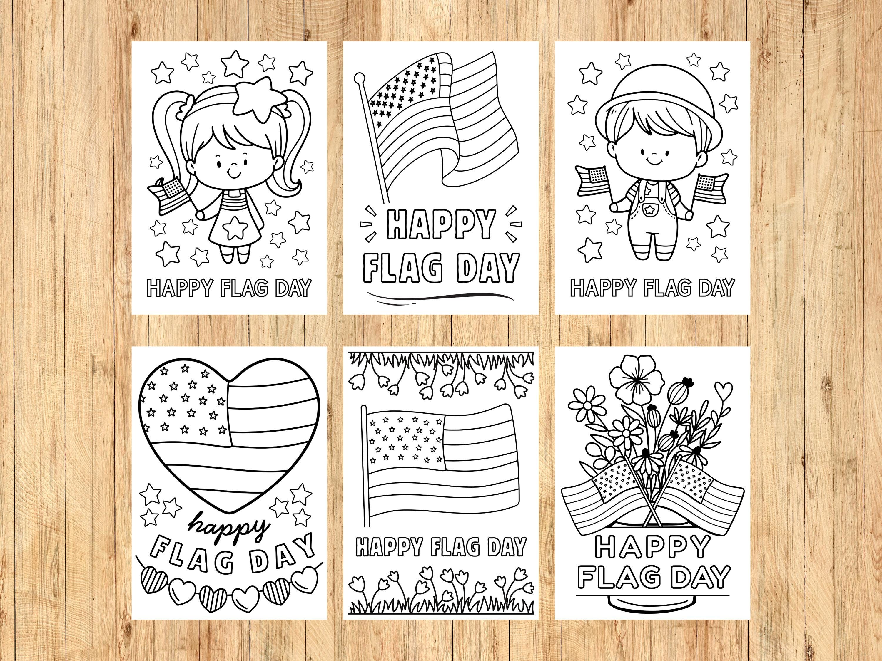 Flag Day Coloring Pages, Flag Day Coloring Book, Flag Day Greeting ...