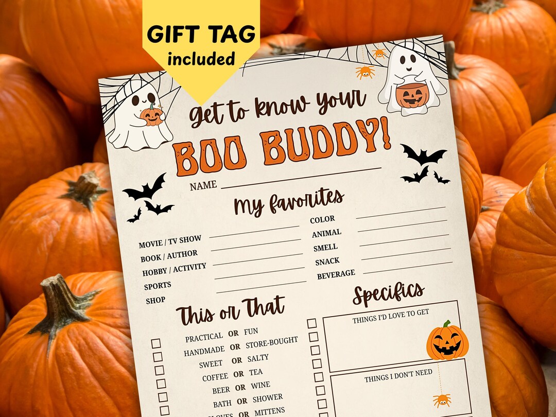 Halloween Questionnaire Editable, Boo Buddy Questionnaire, You Have ...