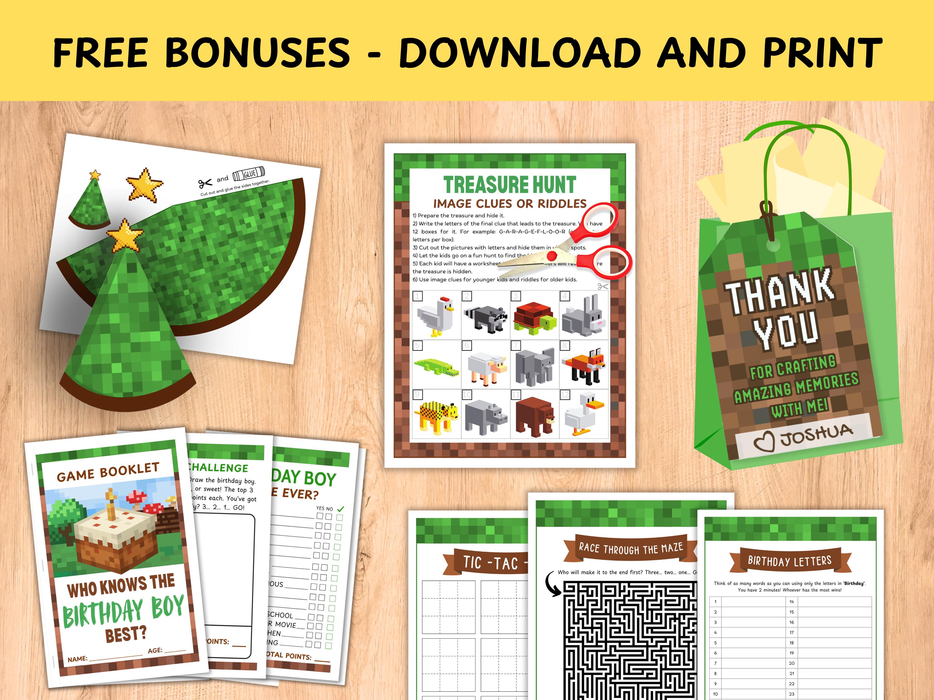 Mine Gaming Food Labels Party Bundle, Printable Editable Canva - Etsy