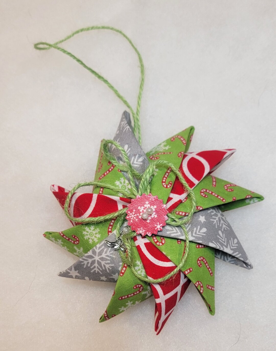Candy Canes and Snowflakes Pinwheel Ornament (WTR25) - Etsy