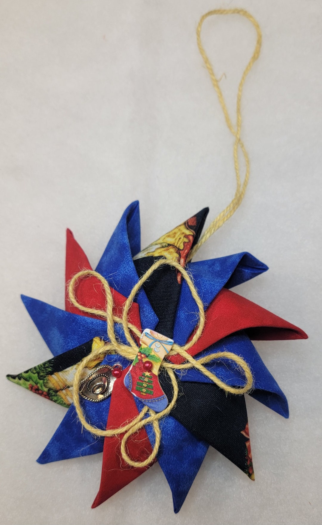 Blue Cowboy Boots Pinwheel Ornament (CMAS122) - Etsy