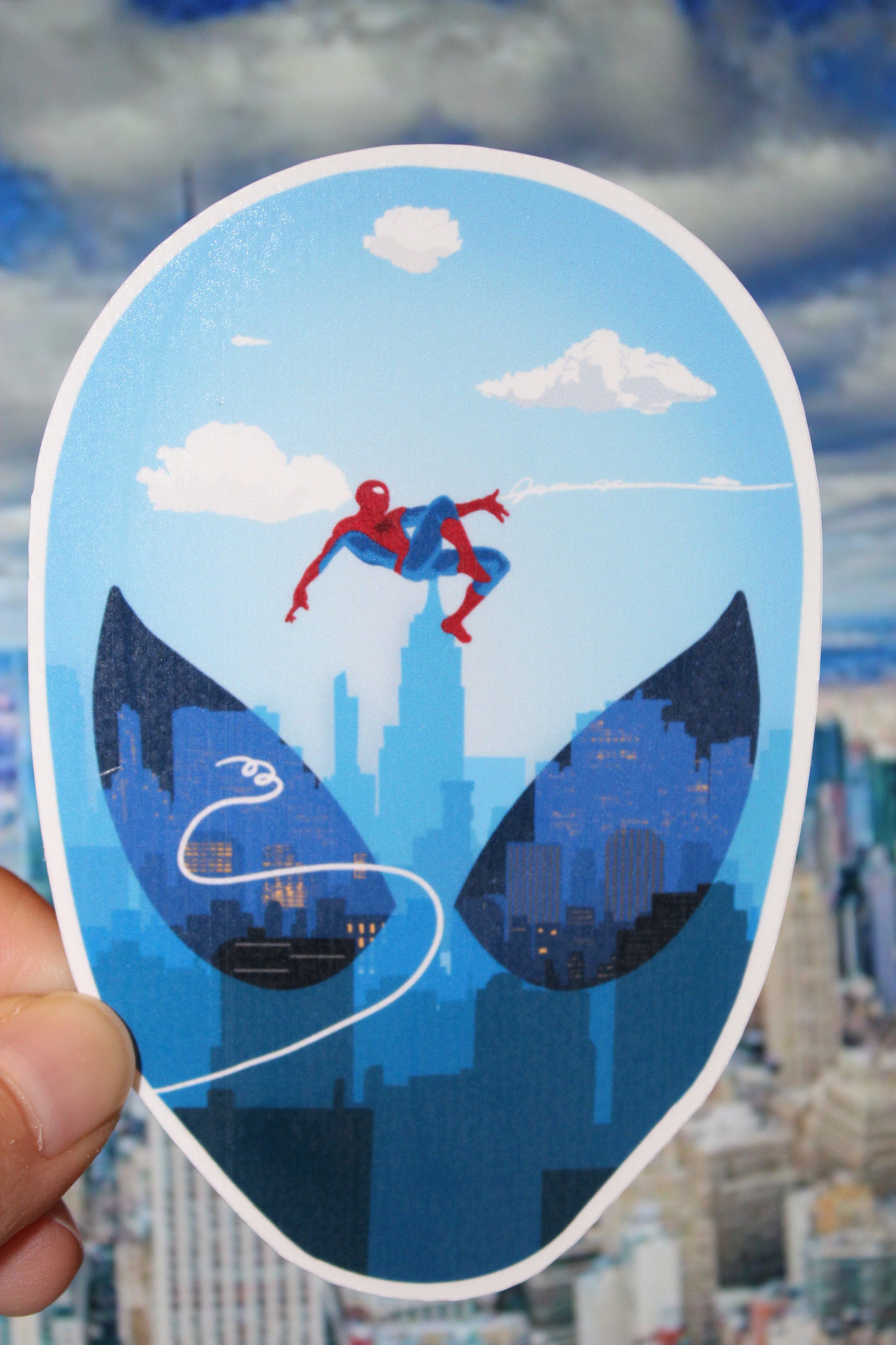 Spider-man Mask Sticker - Etsy