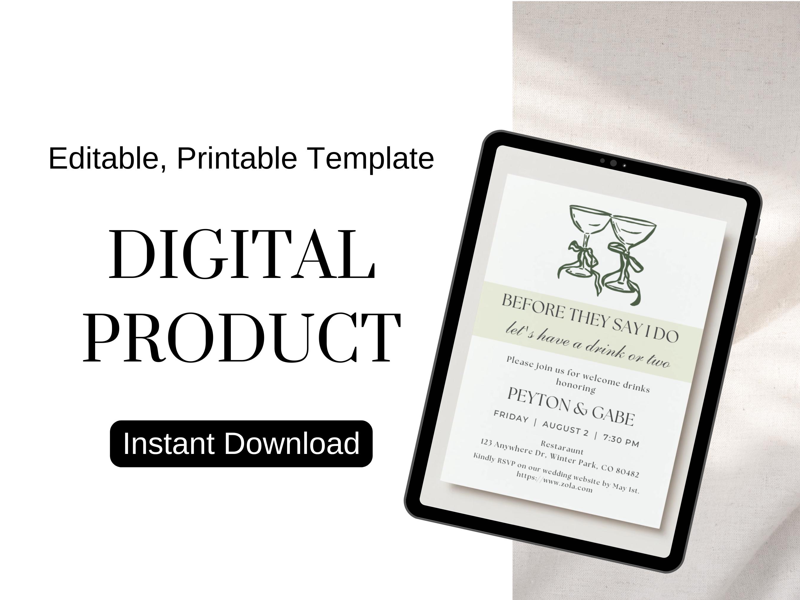 Wedding Welcome Party Invitation Template - Etsy