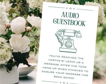 Audio Guest Book Sign Template | Unique Wedding Guest Book | Phone ...