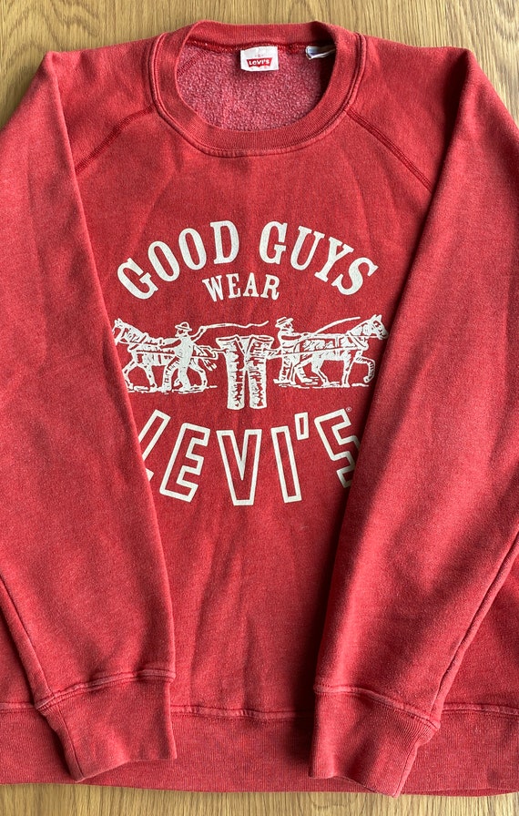 LVC Levis Vintage Clothing Red Crewneck Sweatshirt, M… - Gem