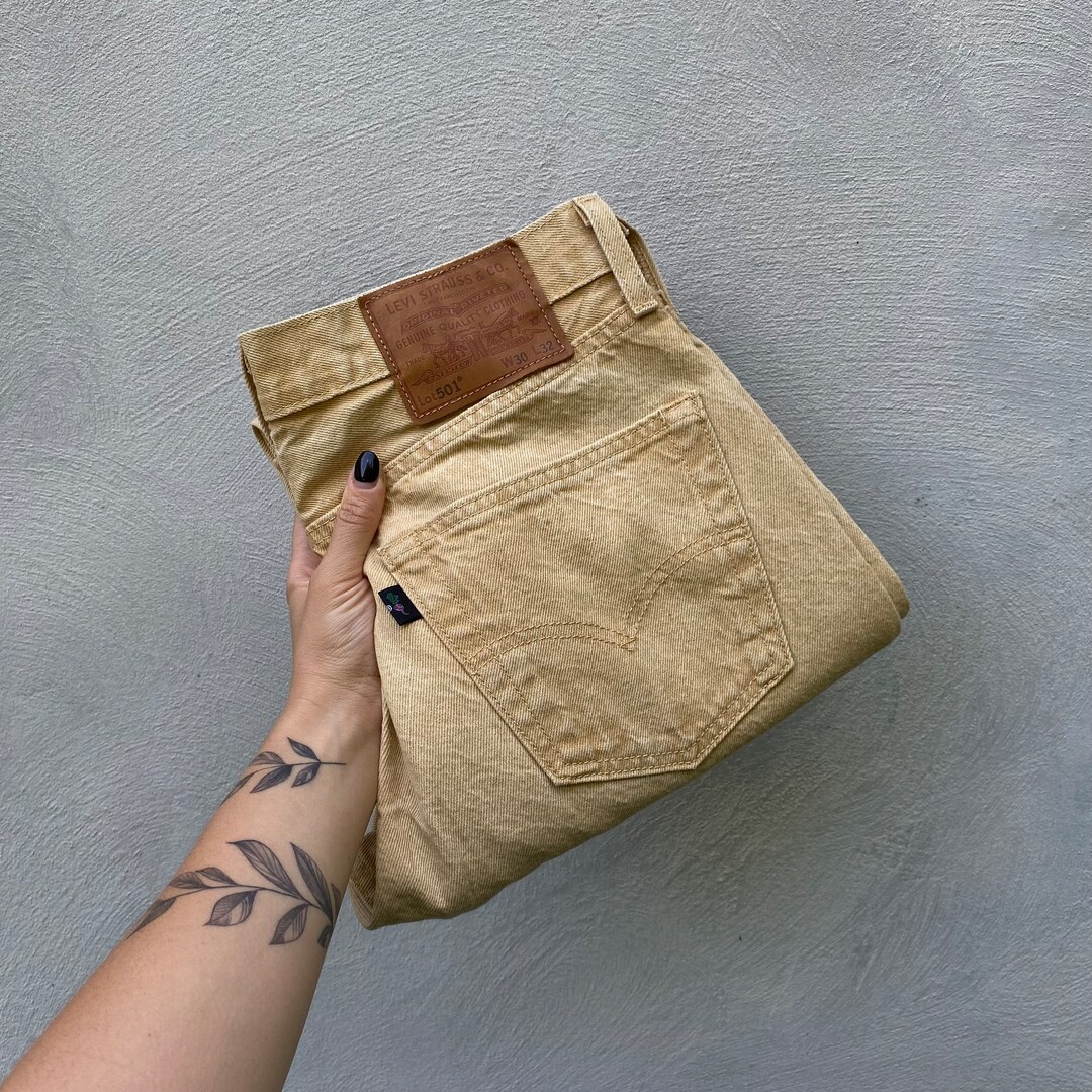Vintage Levi's Fresh 501 Beet Tab Yellow Sand Lemon Jeans 30x32 - Etsy