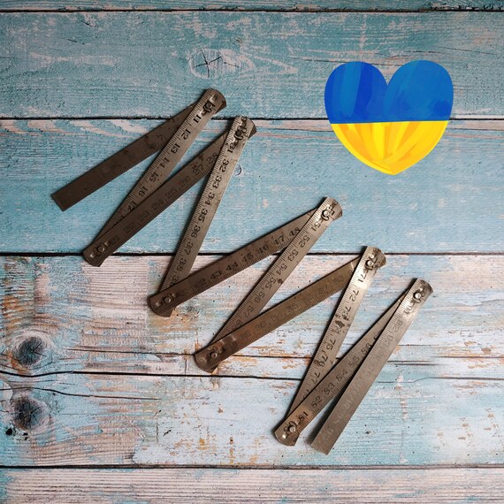 Tools Soviet Metal Ruler 1 meter folding rule Soviet vintage folding ...
