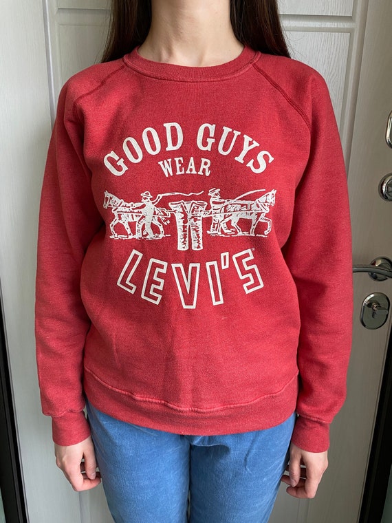LVC Levis Vintage Clothing Red Crewneck Sweatshirt, M… - Gem