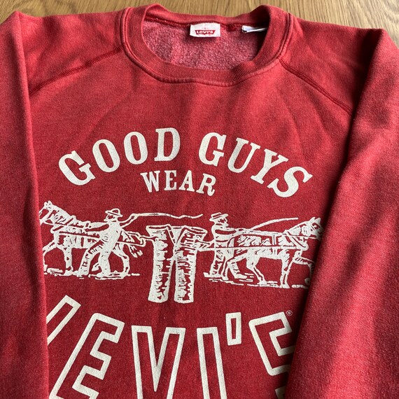 LVC Levis Vintage Clothing Red Crewneck Sweatshirt, M… - Gem